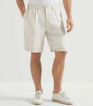 Brunello Cucinelli Linen Bermuda Shorts - Beige