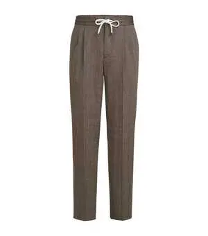 Brunello Cucinelli Drawstring Leisure Trousers - Brown