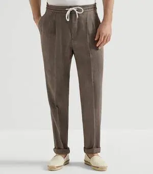 Brunello Cucinelli Drawstring Leisure Trousers - Brown