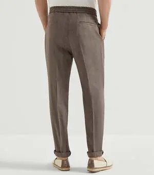 Brunello Cucinelli Drawstring Leisure Trousers - Brown