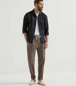 Brunello Cucinelli Drawstring Leisure Trousers - Brown