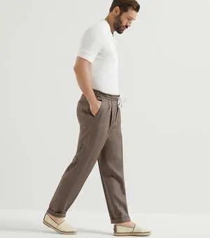 Brunello Cucinelli Drawstring Leisure Trousers - Brown