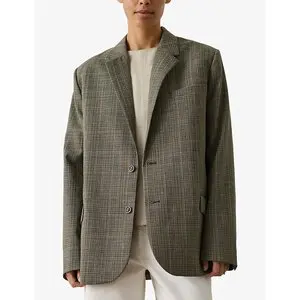 Soeur Checked Wool-blend Blazer - Marron/vert