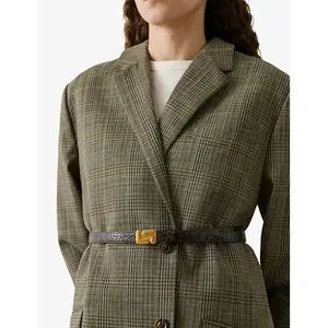Soeur Checked Wool-blend Blazer - Marron/vert