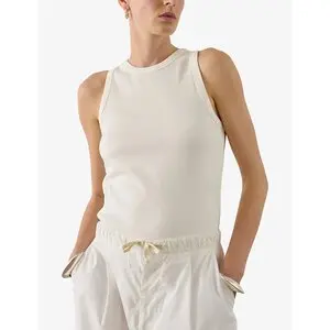 Soeur Brand-embroidered Cotton Vest Top - Blanc