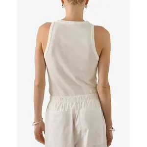 Soeur Brand-embroidered Cotton Vest Top - Blanc