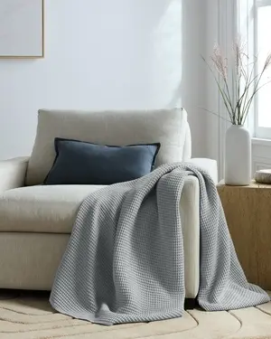 Quince Organic Waffle Throw - Mist