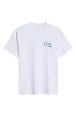 Brixton Grade Graphic T-shirt - White/washed Black/medium Blue