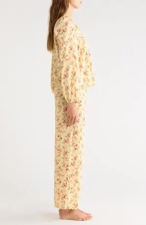 REFORMATION Paloma Lace Trim Cotton Blend Pajamas