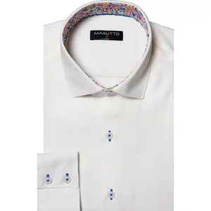 MASUTTO Cosimo Linen Button-up Long Sleeve Shirt - White