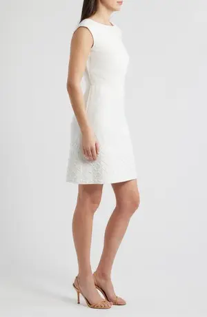 Eliza J Cap Sleeve Soutache Sheath Dress
