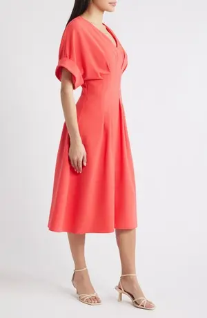 Eliza J Dolman Sleeve Midi Dress