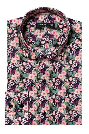MASUTTO Calama Print Button-up Long Sleeve Shirt