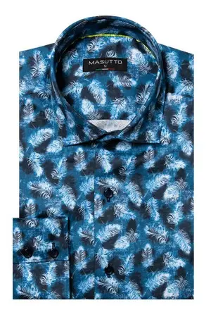 MASUTTO Speaks Print Button-up Long Sleeve Shirt - Multicolor