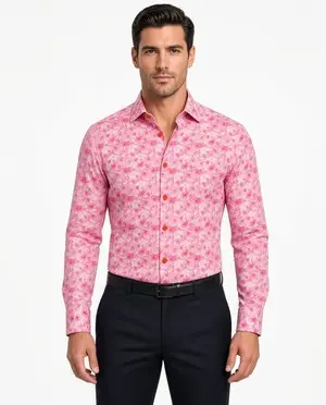 MASUTTO Riga Print Button-up Long Sleeve Shirt