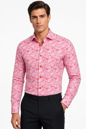 MASUTTO Riga Print Button-up Long Sleeve Shirt