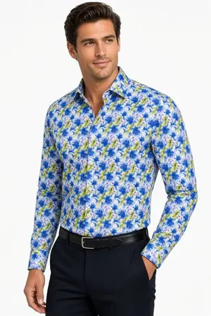 MASUTTO Yoma Print Button-up Long Sleeve Shirt
