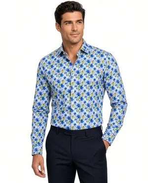 MASUTTO Yoma Print Button-up Long Sleeve Shirt