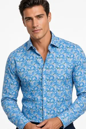 MASUTTO Perth Print Button-up Long Sleeve Shirt
