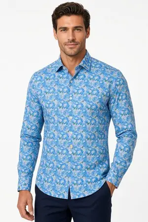 MASUTTO Perth Print Button-up Long Sleeve Shirt