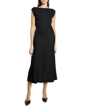 Theory Draped Midi Dress - Black