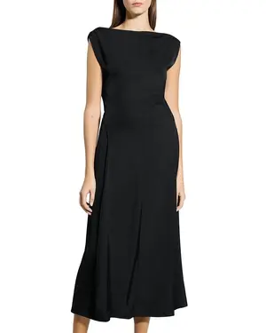 Theory Draped Midi Dress - Black