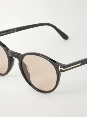 TOM FORD Prescott Round-frame Sunglasses - Black