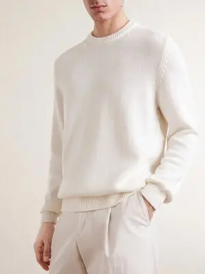 SLOWEAR Slim-fit Cotton Sweater - White