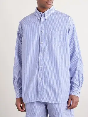 WILLY CHAVARRIA Veterano Striped Cotton-blend Shirt
