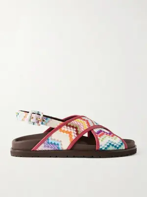 Missoni Allan Striped Leather-trimmed Lurex Sandals - Multi