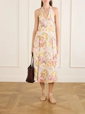 Faithfull The Brand Murano Floral-printed Linen Midi Dress - Multi