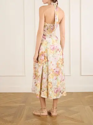 Faithfull The Brand Murano Floral-printed Linen Midi Dress - Multi