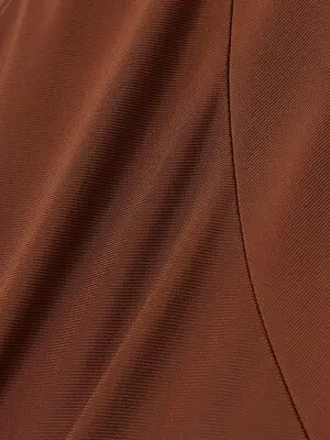 Max Mara One-shoulder Ruched Stretch-jersey Maxi Dress - Brown