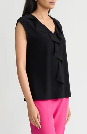 KASPER Ruffle Dolman Sleeve Top