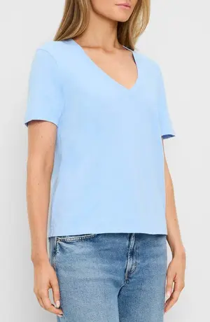 Michael Stars Daria Classic V-neck T-shirt - Sky