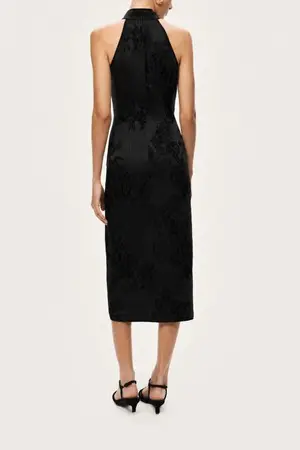 NOCTURNE Jacquard Halterneck Midi Dress