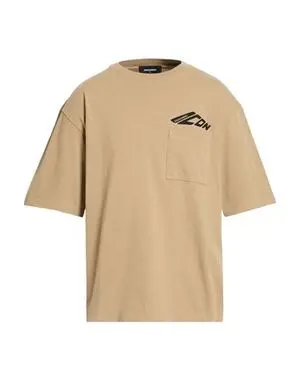 Dsquared2 Icon Man T-shirt Black Size Xs Cotton Camel