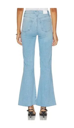 Paige Marlow Skimmer Flare Jeans With Undone Hem - Santorini Sky