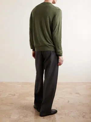 PIACENZA CASHMERE 1733 Silk And Linen-blend Sweater - Green