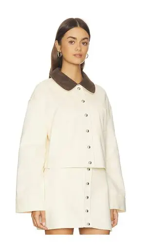 Apparis Ella Canvas Cropped Jacket - Ivory
