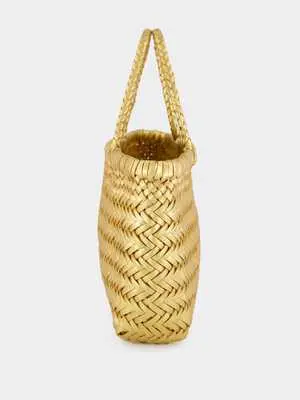 Dragon Diffusion Mini Flat Gora Woven Bag - Gold