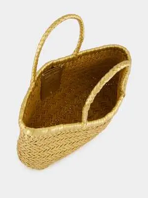 Dragon Diffusion Mini Flat Gora Woven Bag - Gold
