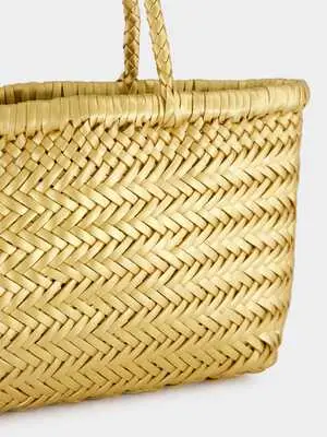 Dragon Diffusion Mini Flat Gora Woven Bag - Gold