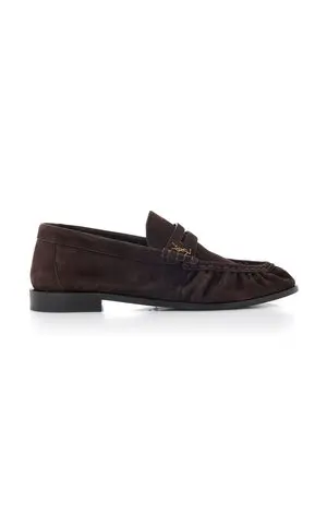 Saint Laurent Suede Loafers - Brown