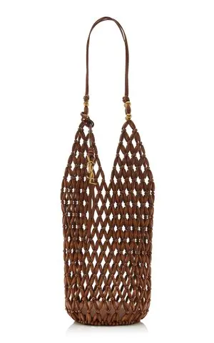 Saint Laurent Beaded Bucket Bag - Brown