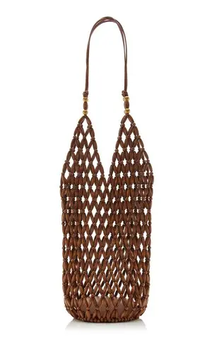 Saint Laurent Beaded Bucket Bag - Brown