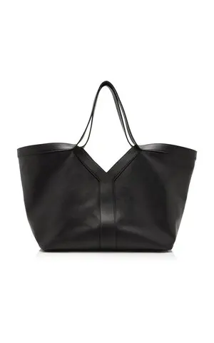 Saint Laurent Large Leather Tote Bag - Black
