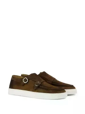 DOUCAL'S Suede Double-buckle Loafers
