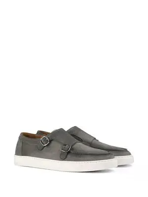 DOUCAL'S Suede Double-buckle Loafers
