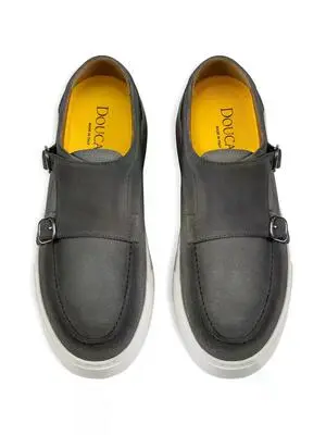 DOUCAL'S Suede Double-buckle Loafers